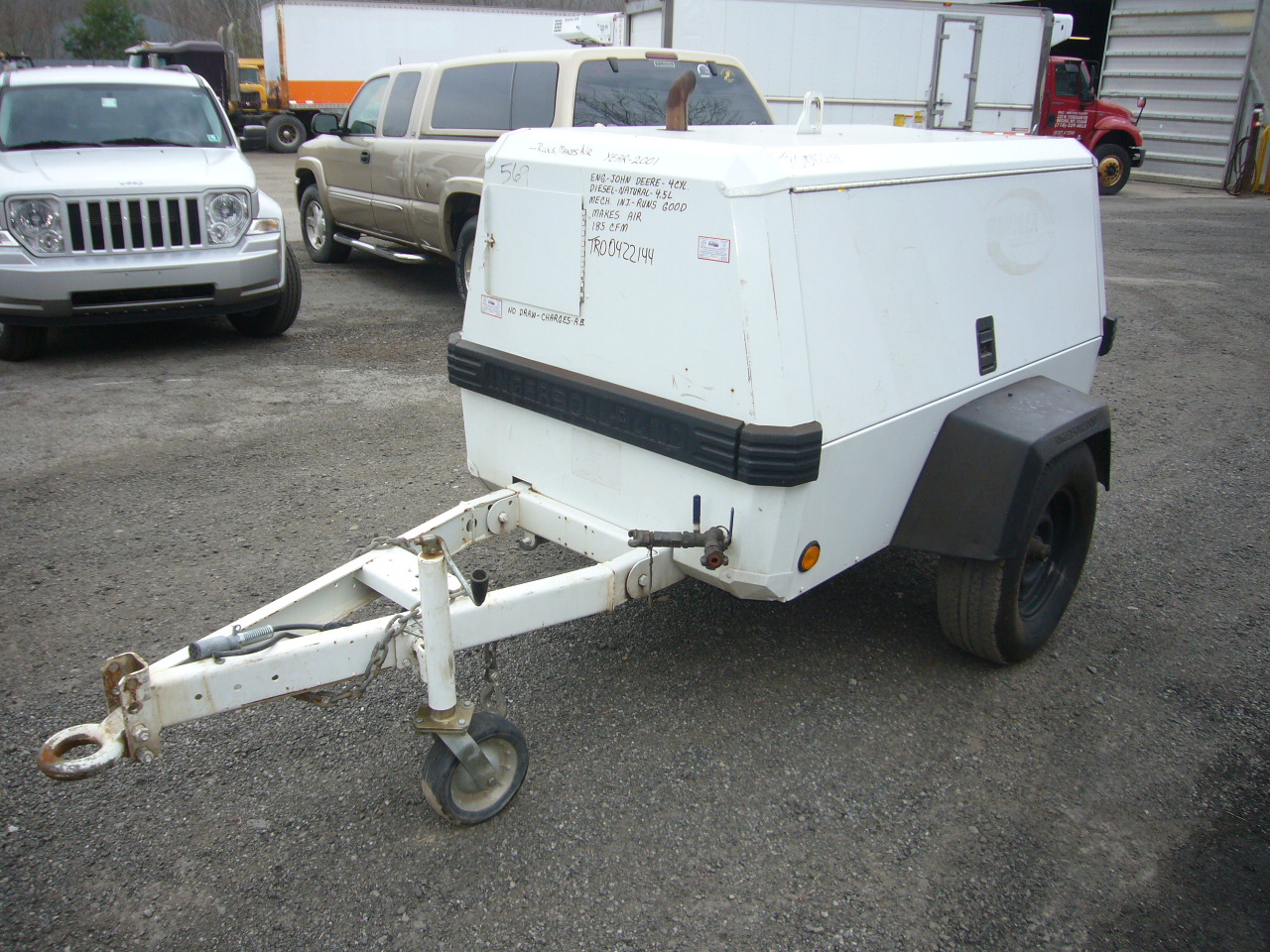 2001 Ingersoll Rand P185WJD Trailer Mounted Air Compressor for sale by ...